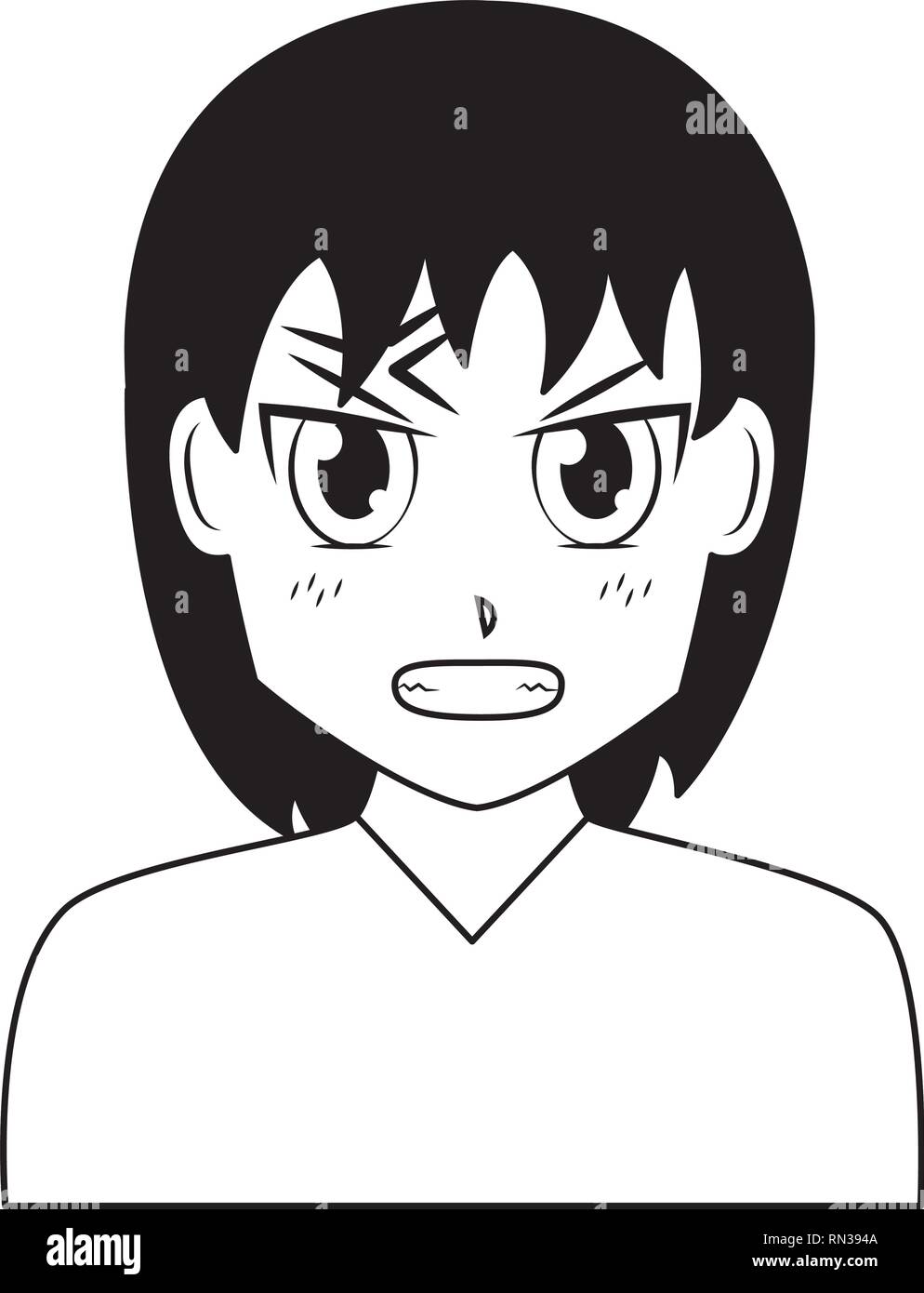 anime girl manga portrait Stock Vector Image & Art - Alamy