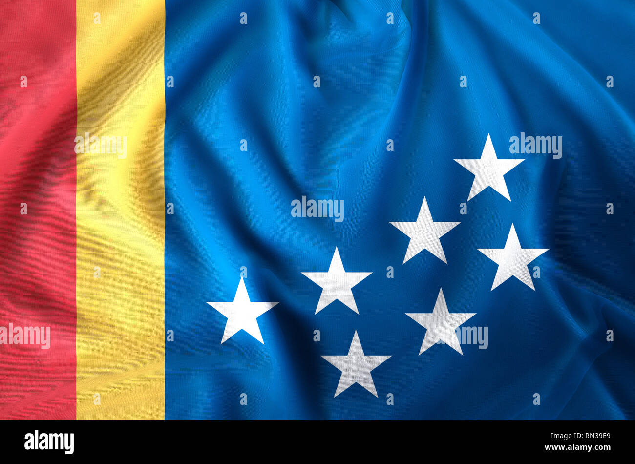 Durham North Carolina modern and realistic closeup flag illustration ...