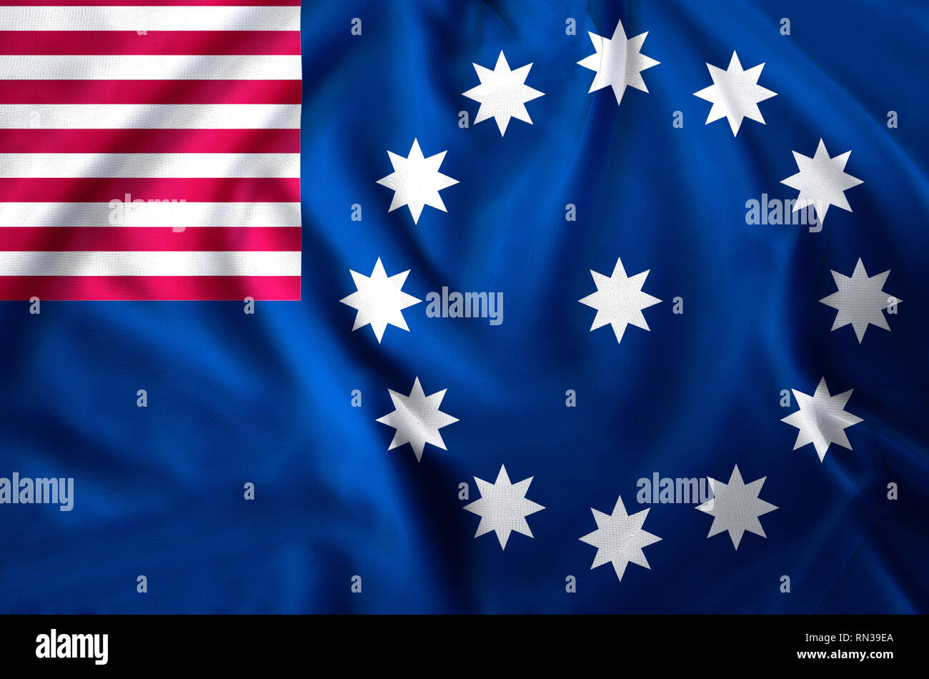 Easton Pennsylvania modern and realistic closeup flag illustration ...