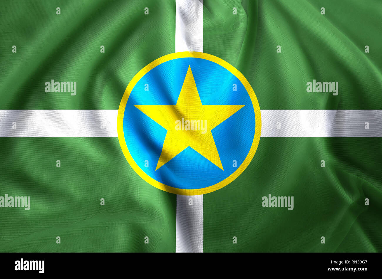 Jackson Mississippi modern and realistic closeup flag illustration ...