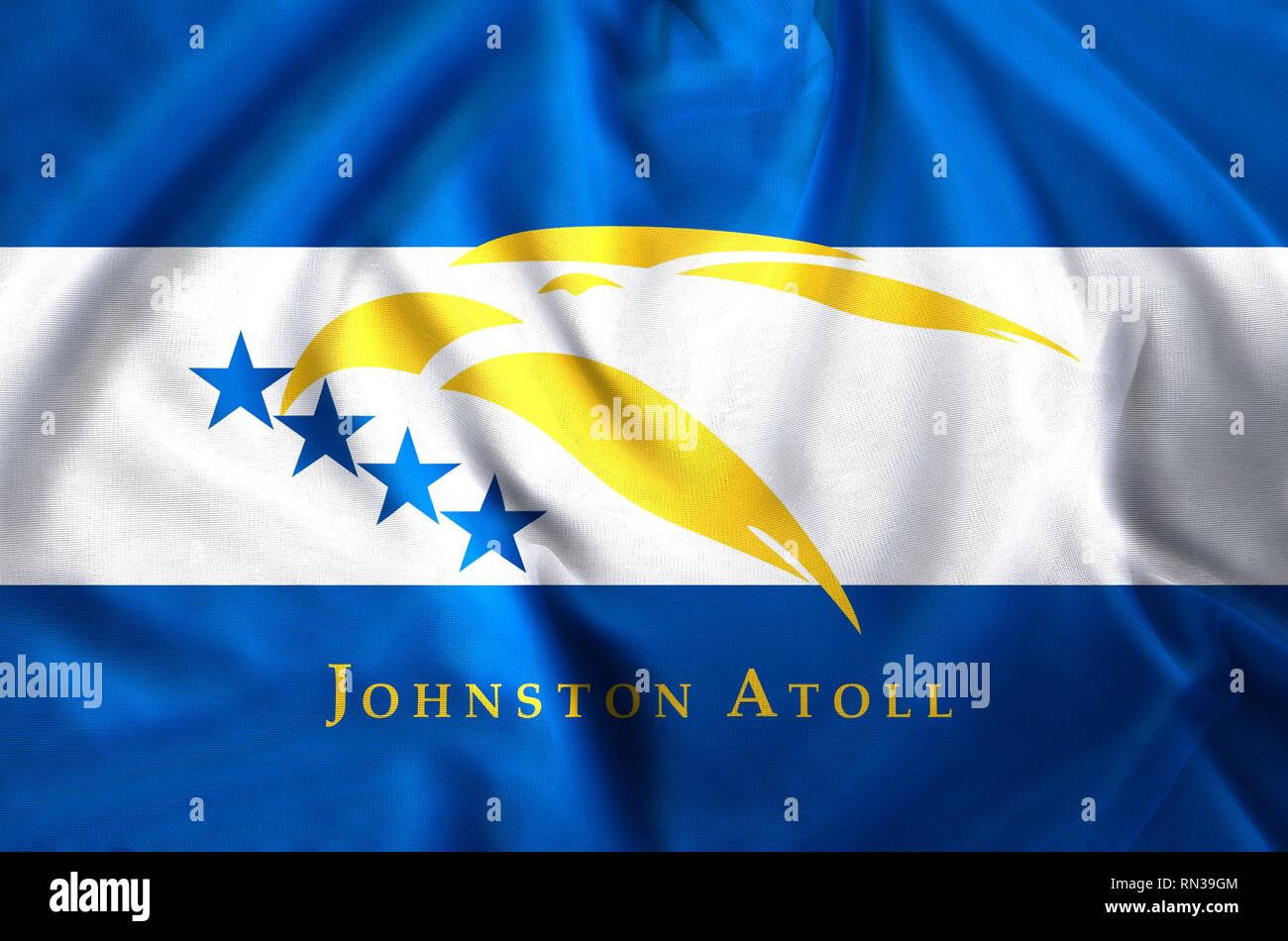 Johnston Atoll modern and realistic closeup flag illustration. Perfect ...