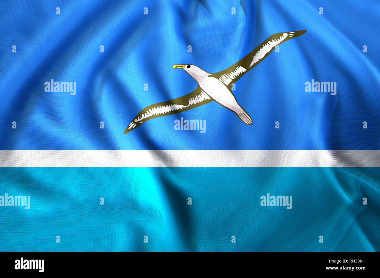 Midway Islands modern and realistic closeup flag illustration. Perfect ...