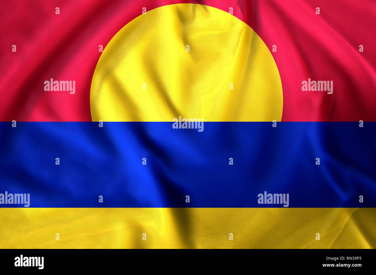 Palmyra Atoll modern and realistic closeup flag illustration. Perfect ...