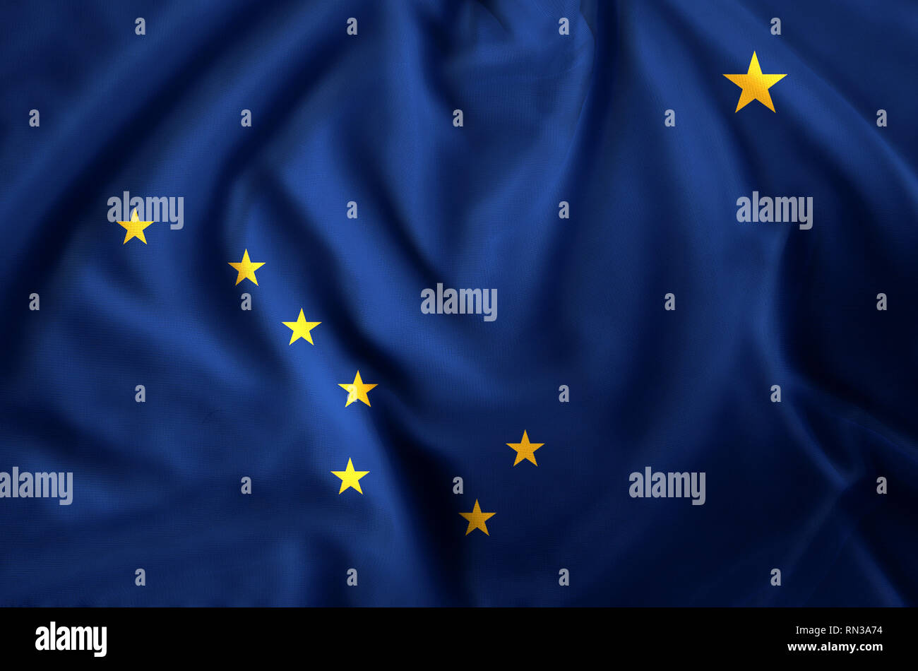 Alaska modern and realistic closeup flag illustration. Perfect for ...