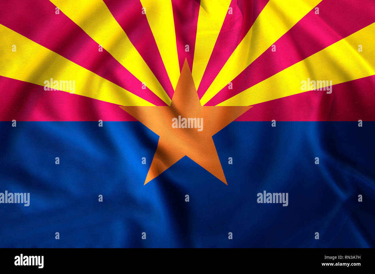 Arizona modern and realistic closeup flag illustration. Perfect for ...