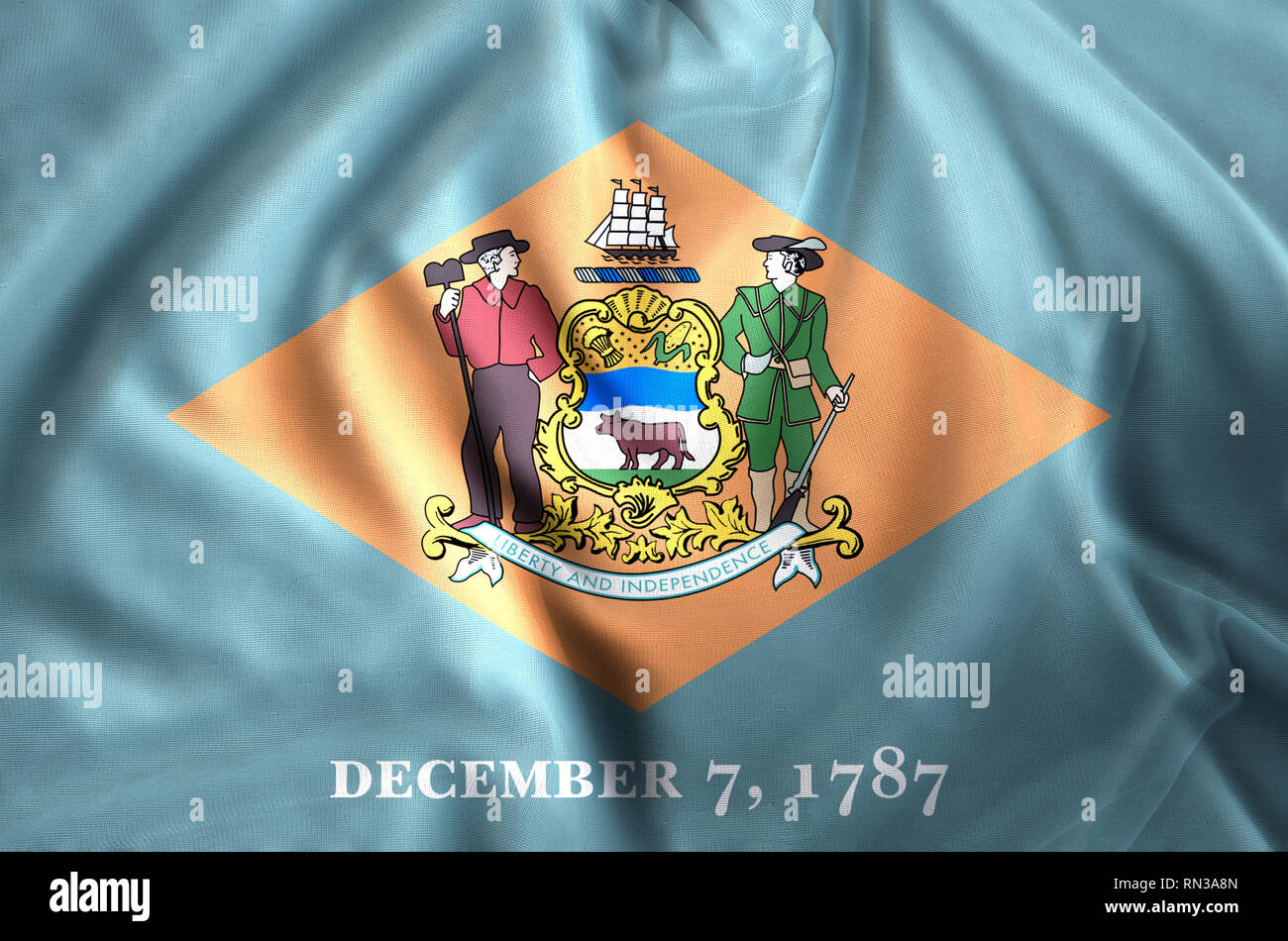 Delaware modern and realistic closeup flag illustration. Perfect for ...
