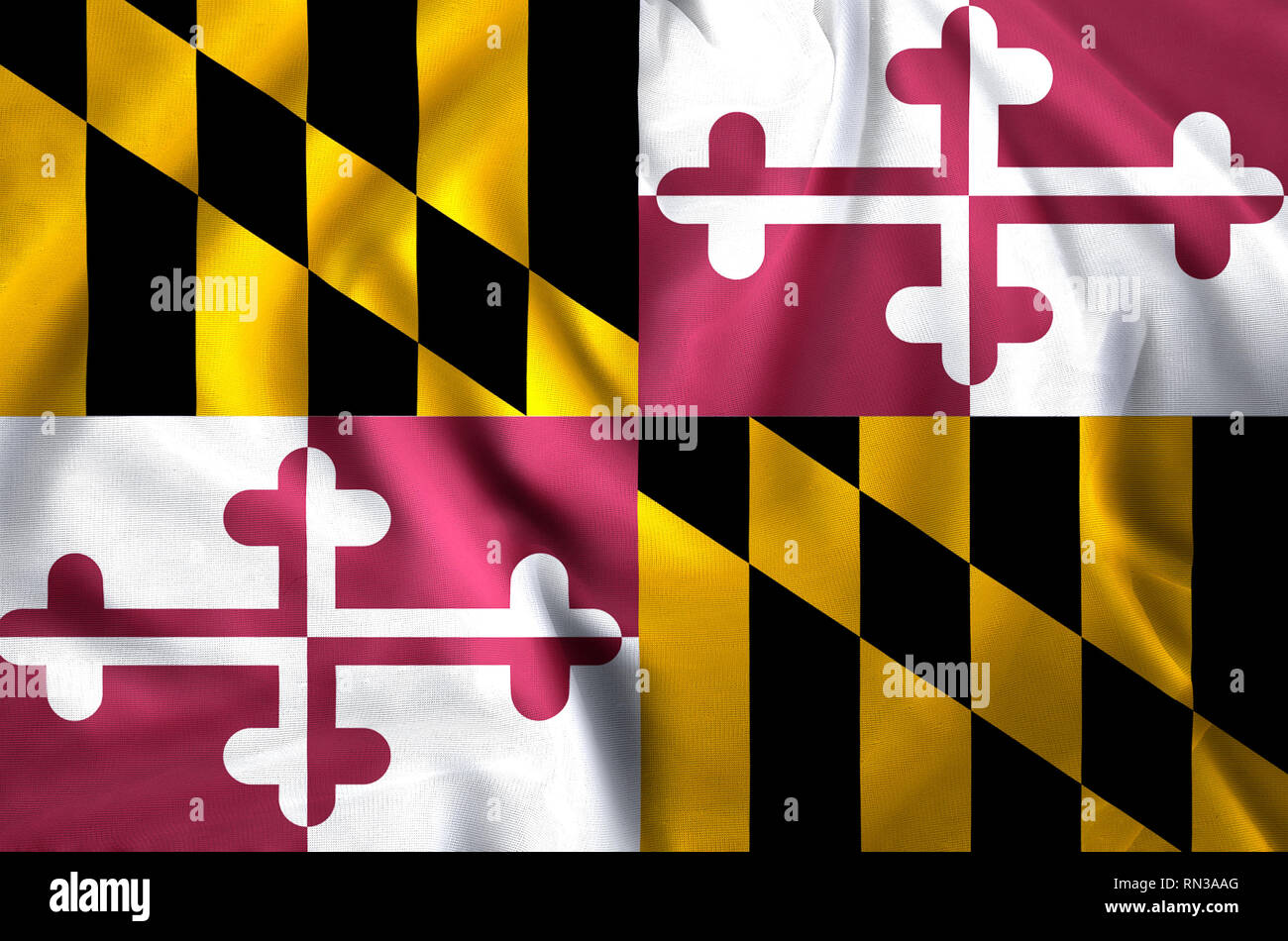 Maryland modern and realistic closeup flag illustration. Perfect for ...