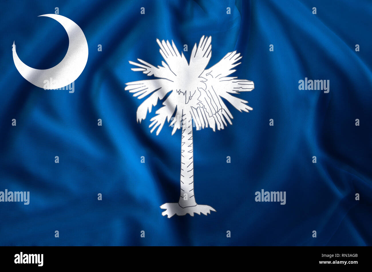 South Carolina modern and realistic closeup flag illustration. Perfect ...