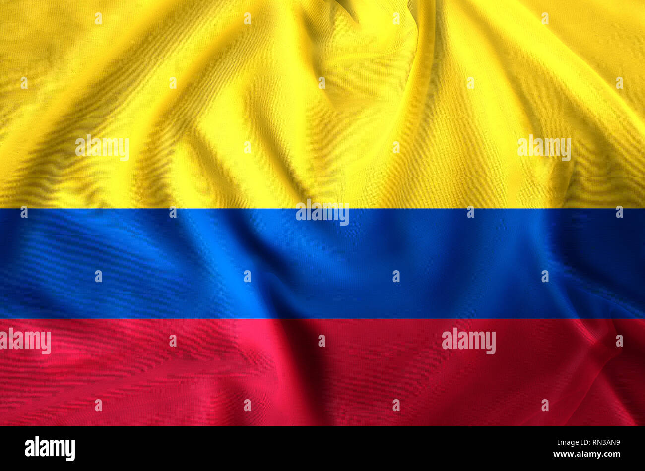 Colombia modern and realistic closeup flag illustration. Perfect for ...
