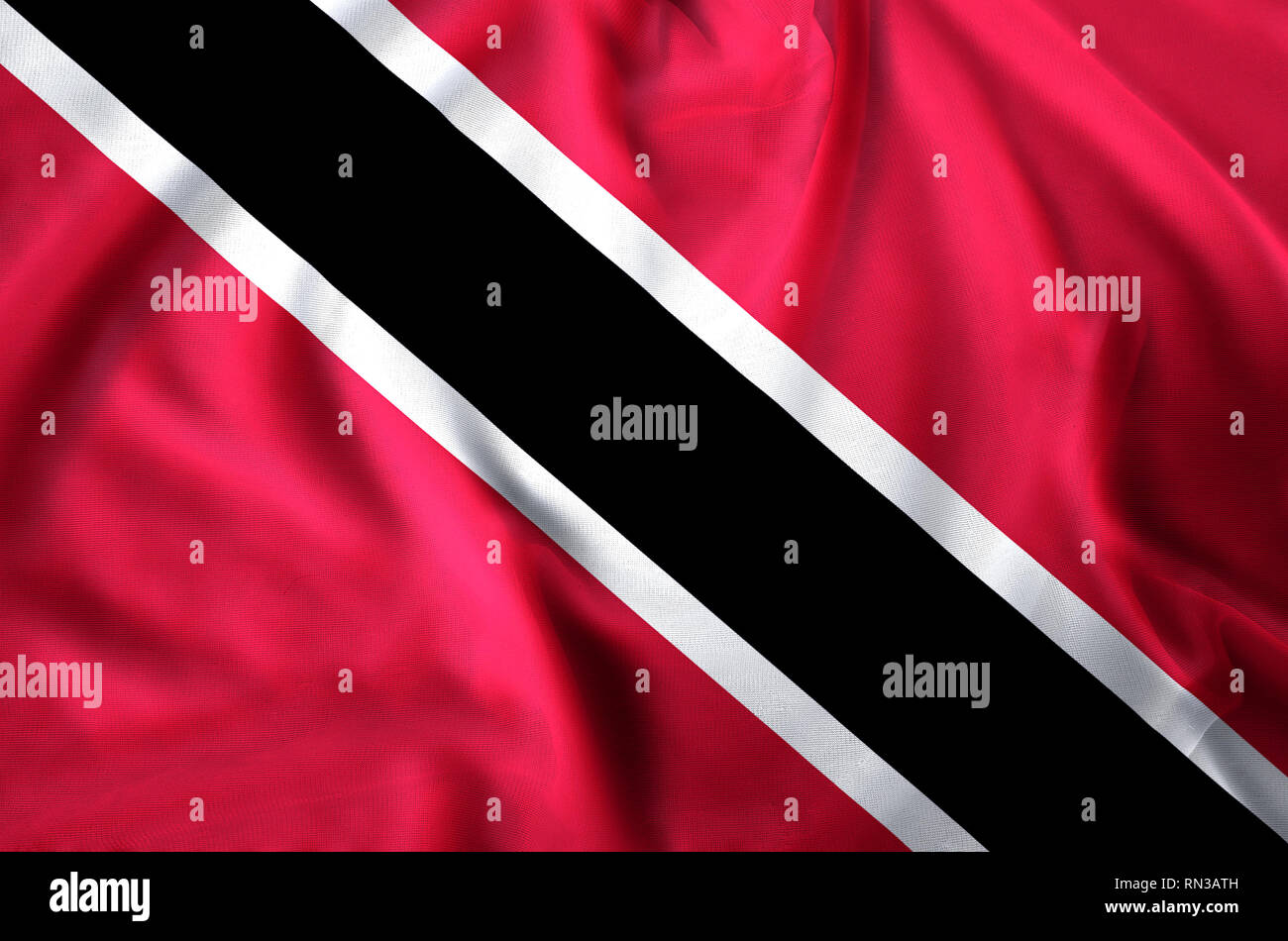 Trinidad and tobago modern and realistic closeup flag illustration ...