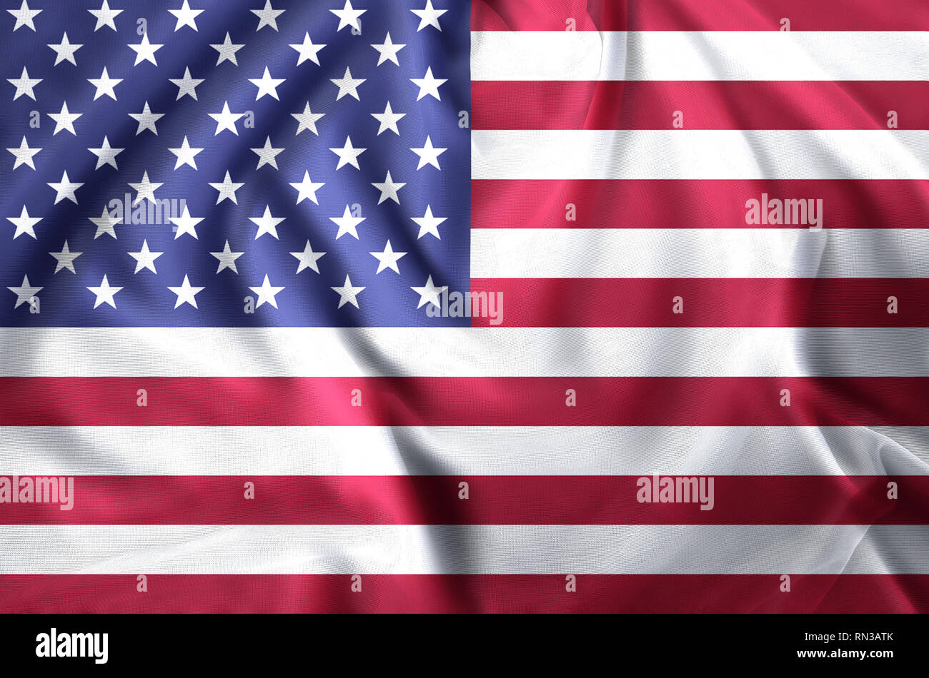 United states modern and realistic closeup flag illustration. Perfect ...