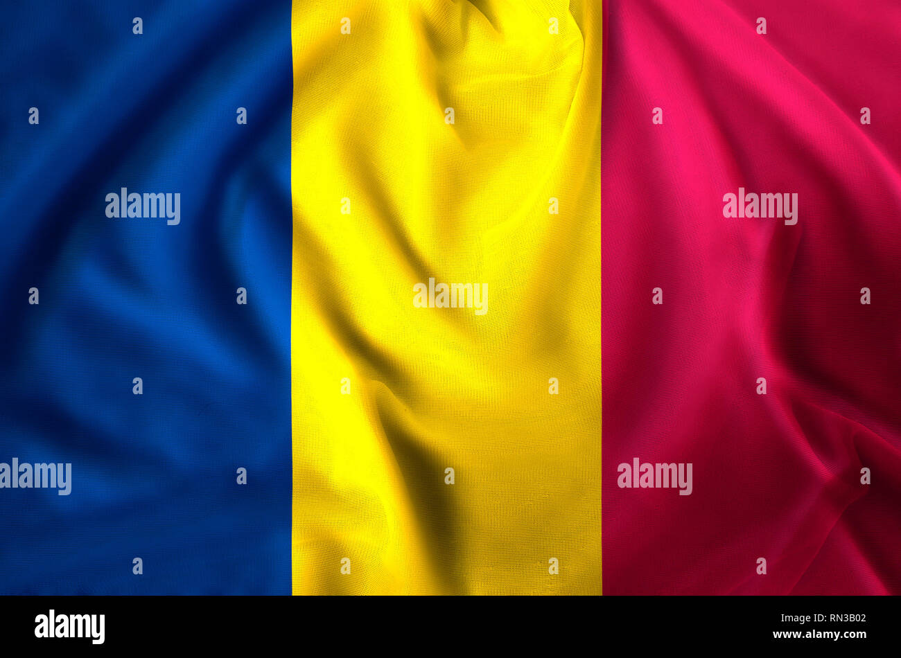 Chad modern and realistic closeup flag illustration. Perfect for ...