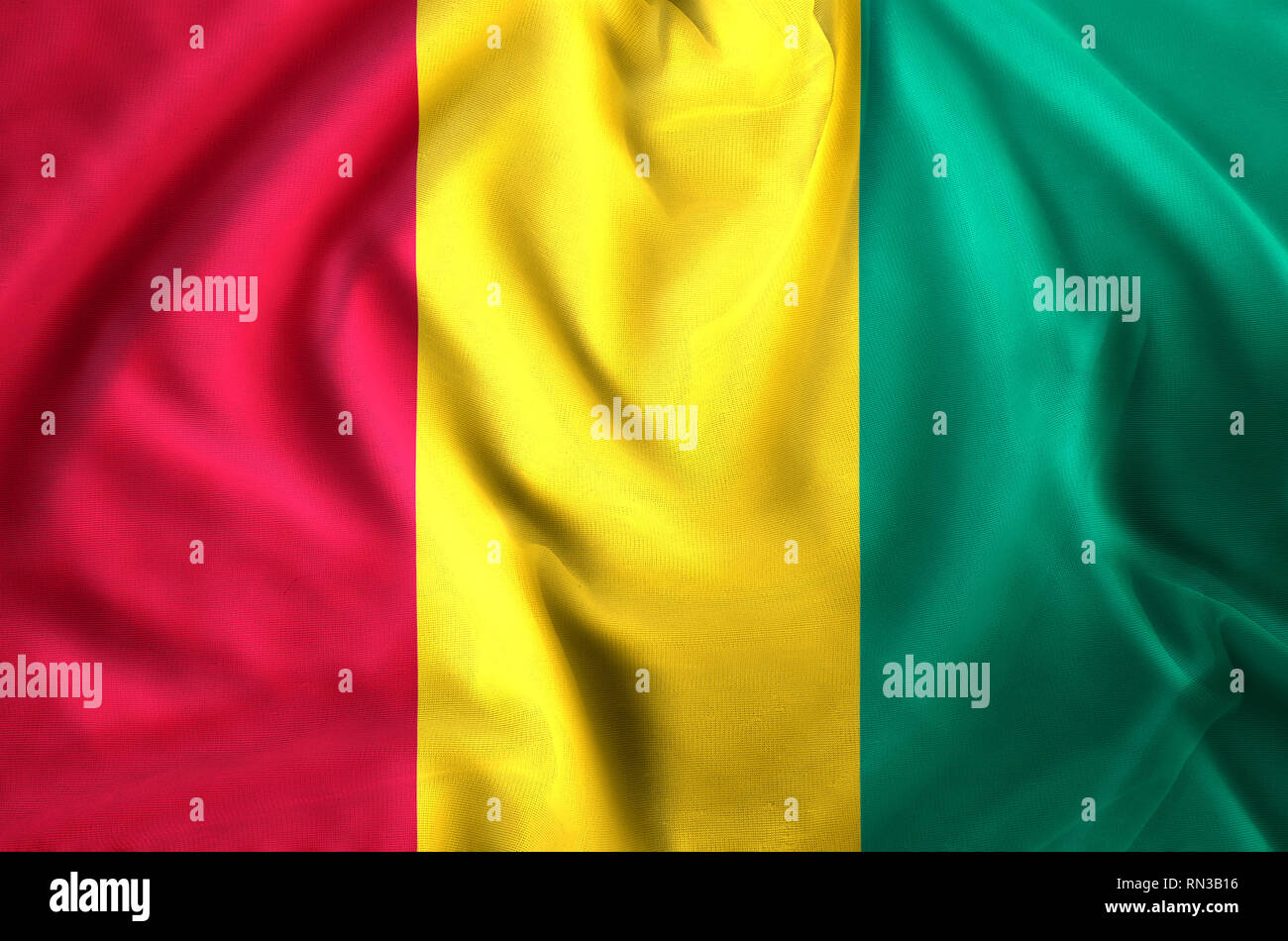 Guinea modern and realistic closeup flag illustration. Perfect for ...