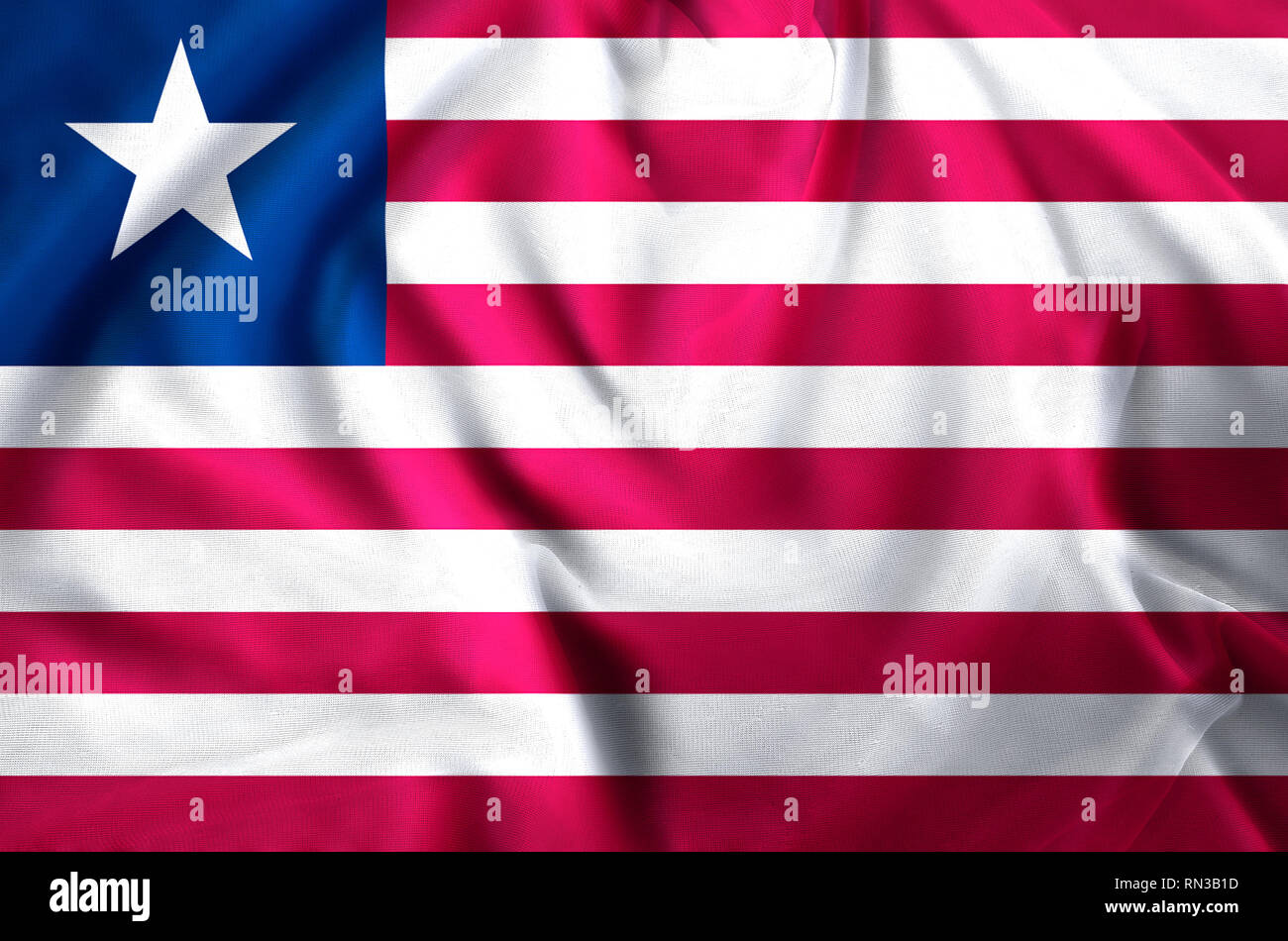 Liberia modern and realistic closeup flag illustration. Perfect for ...