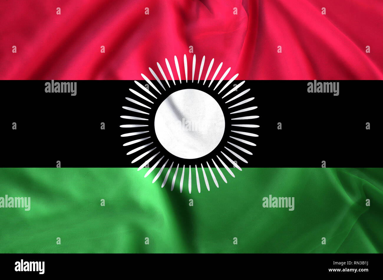 Malawi modern and realistic closeup flag illustration. Perfect for ...