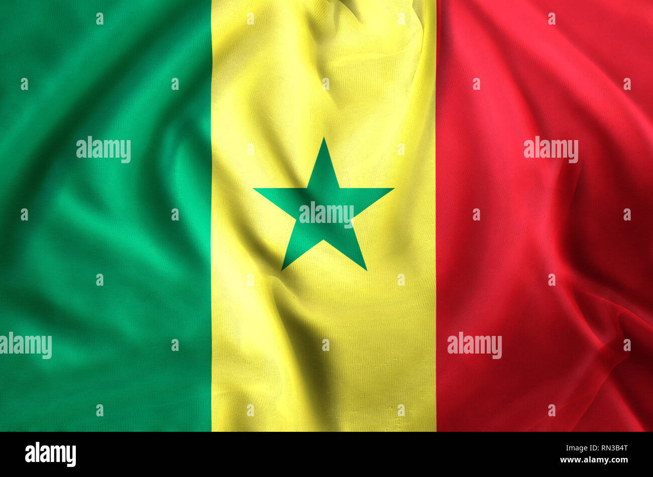 Senegal modern and realistic closeup flag illustration. Perfect for ...