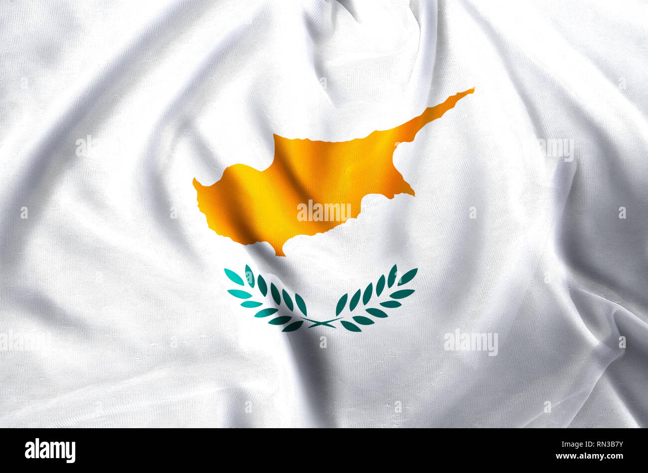 Cyprus modern and realistic closeup flag illustration. Perfect for ...