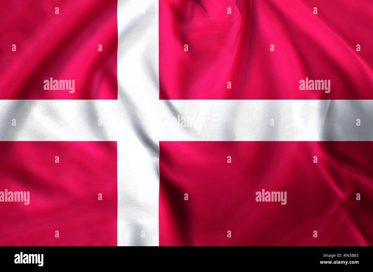 Denmark modern and realistic closeup flag illustration. Perfect for ...