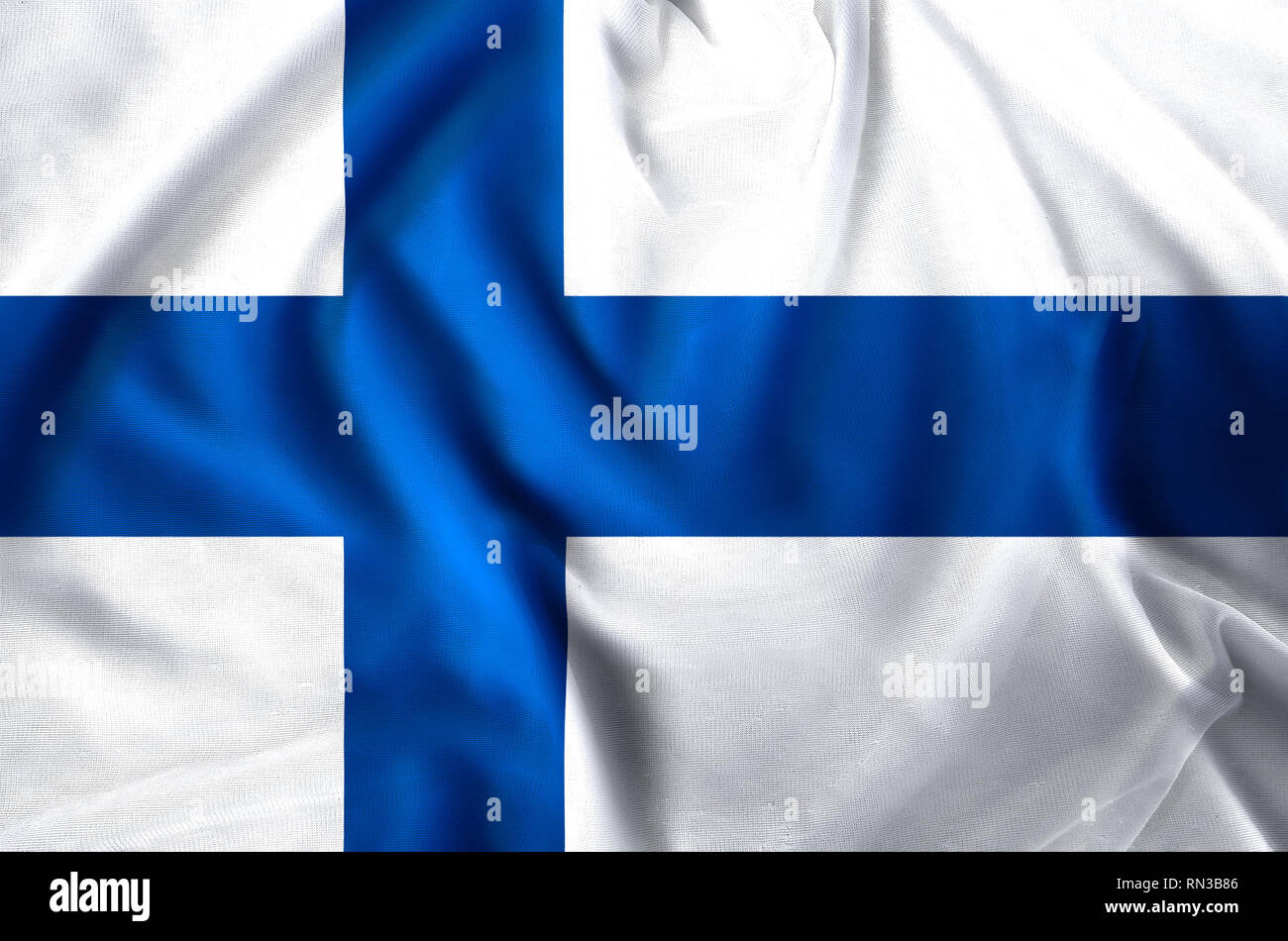 Finland modern and realistic closeup flag illustration. Perfect for ...