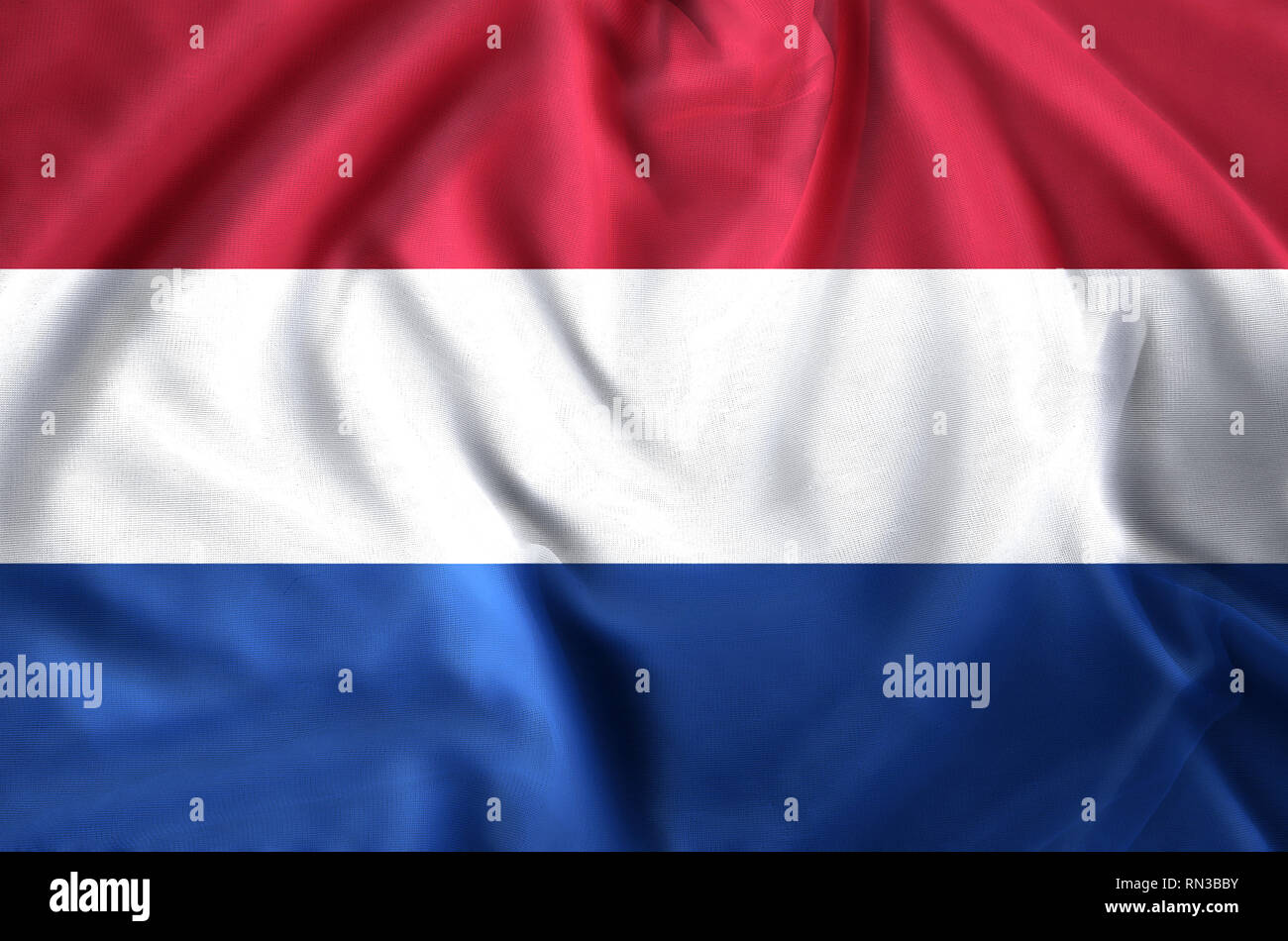 The Netherlands modern and realistic closeup flag illustration. Perfect ...