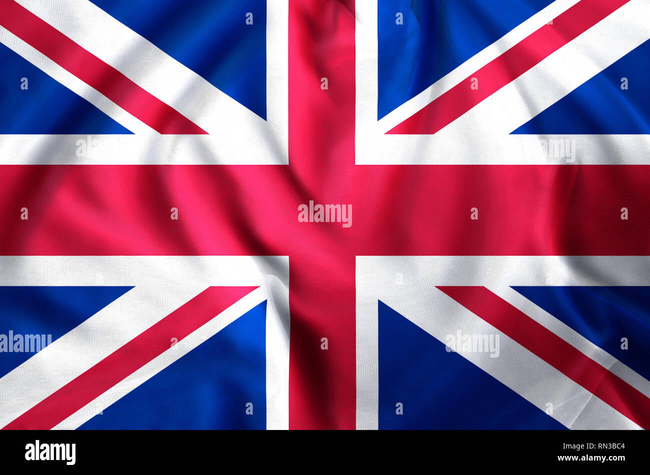 United Kingdom modern and realistic closeup flag illustration. Perfect ...