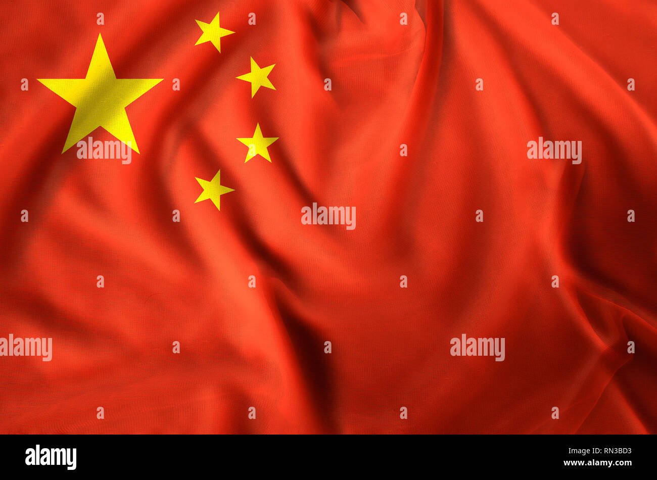 China modern and realistic closeup flag illustration. Perfect for ...