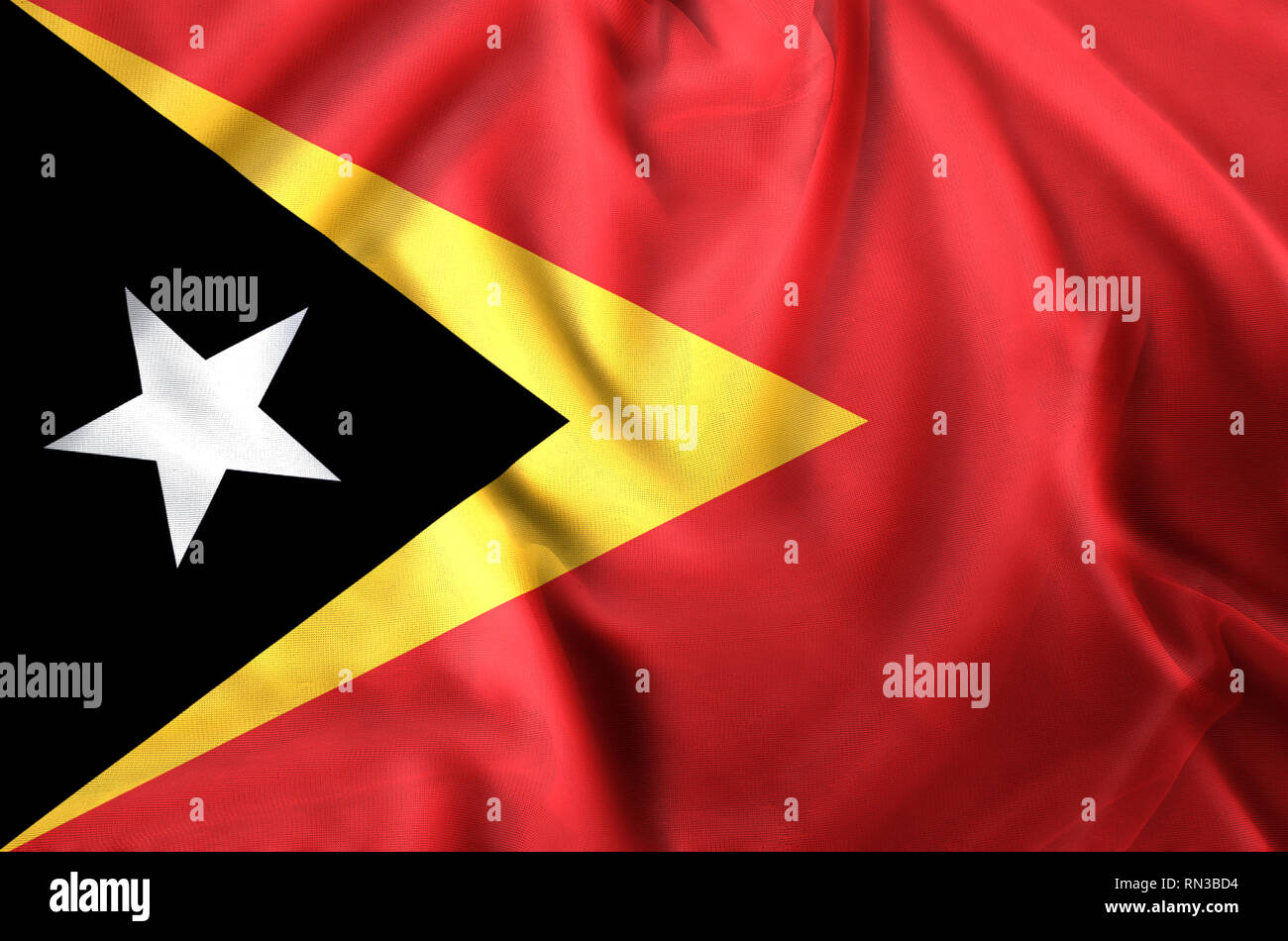 East Timor modern and realistic closeup flag illustration. Perfect for ...