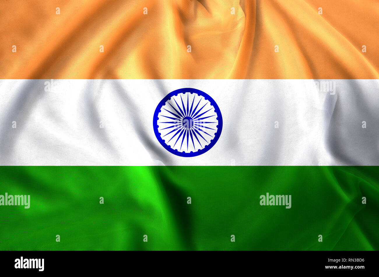 India modern and realistic closeup flag illustration. Perfect for ...