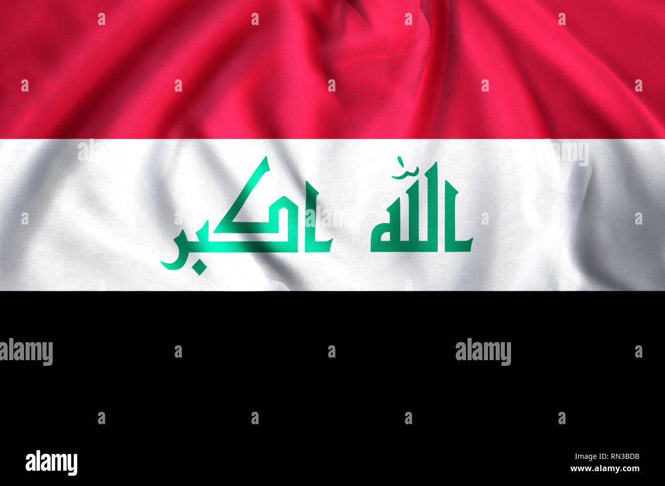 Iraq modern and realistic closeup flag illustration. Perfect for ...