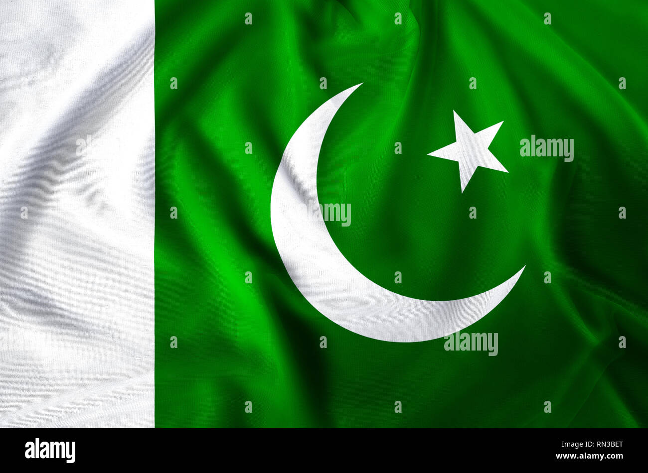 Pakistan modern and realistic closeup flag illustration. Perfect for ...