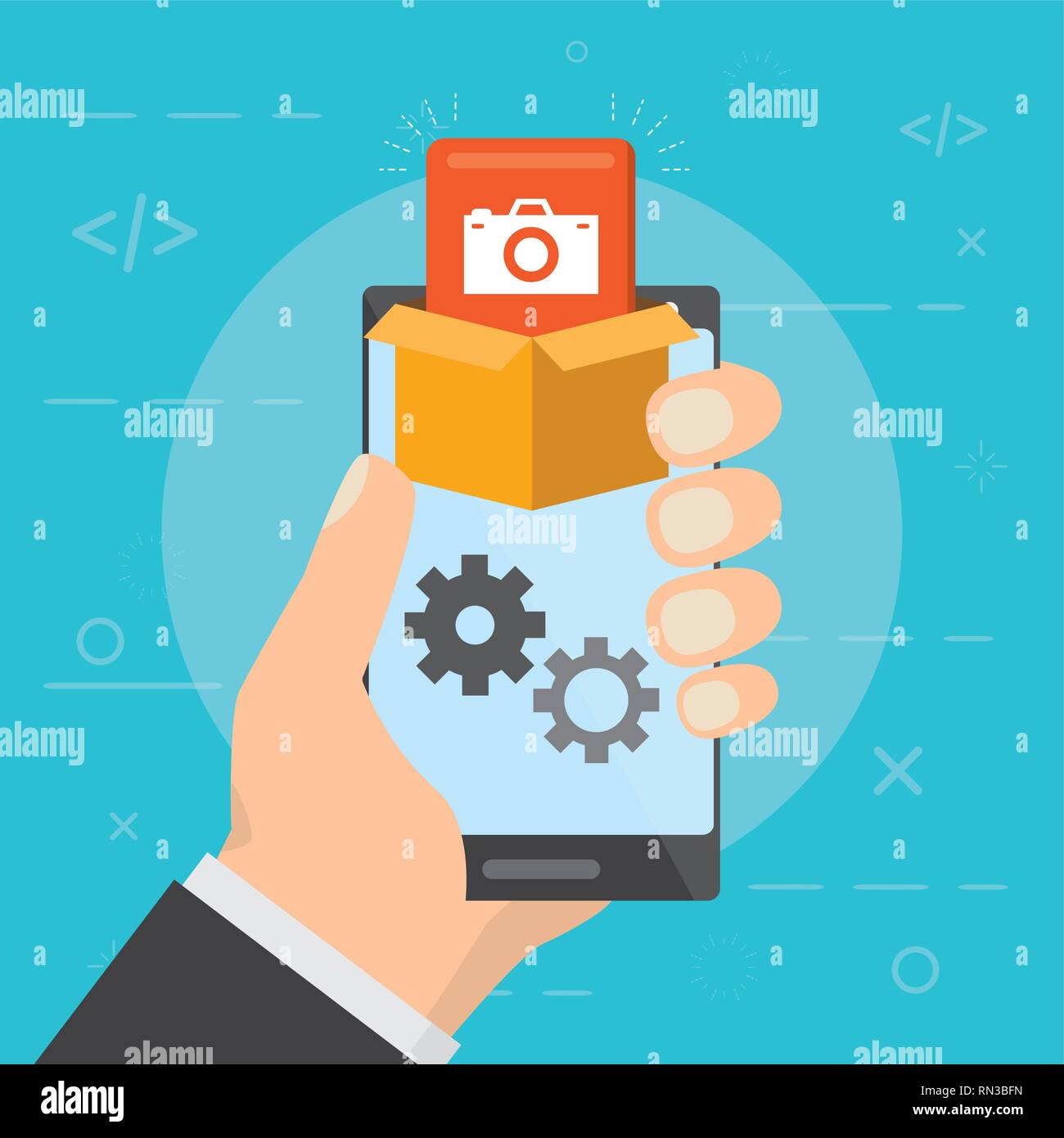 mobile app development Stock Vector Image & Art - Alamy