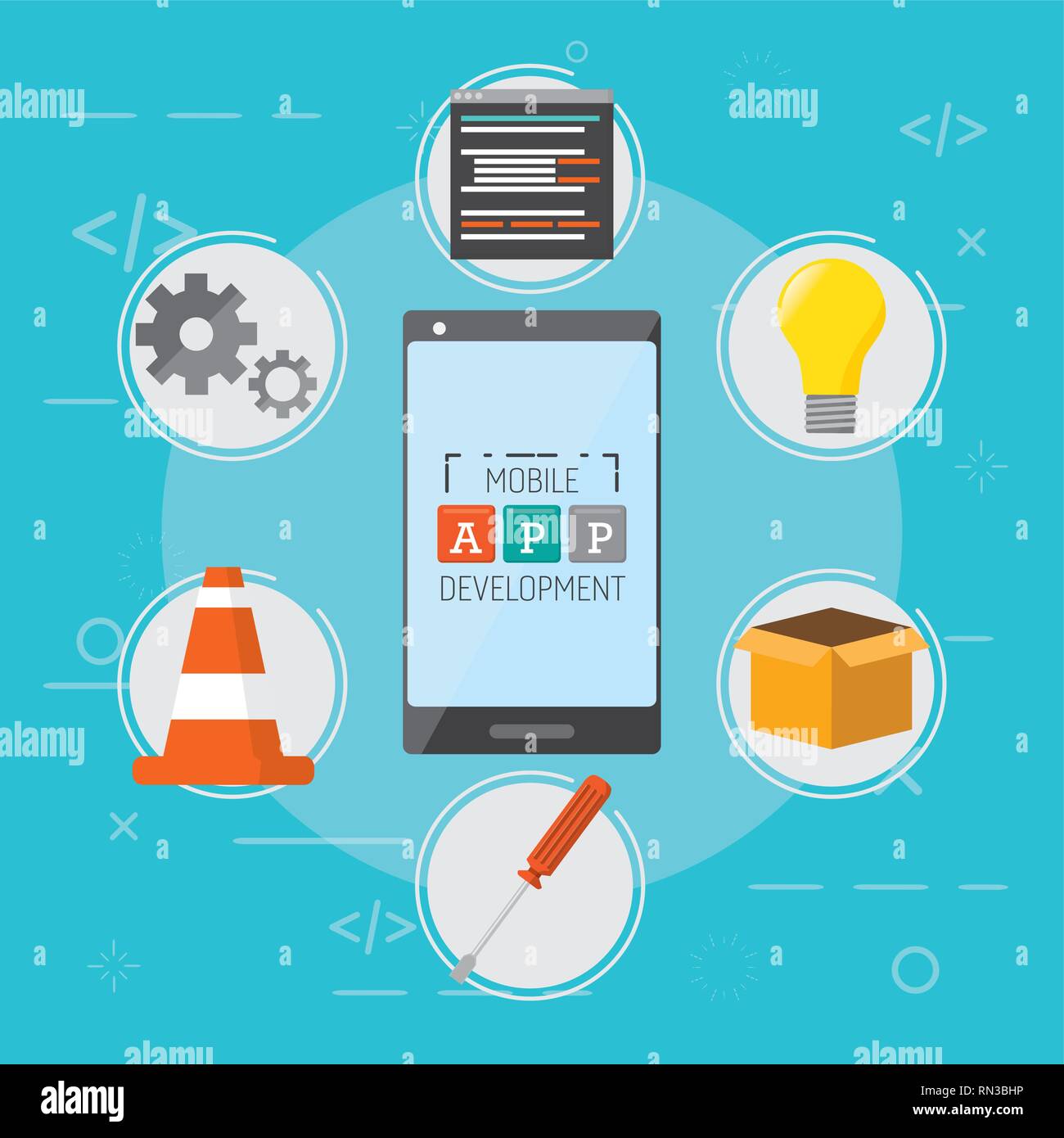 mobile app development Stock Vector Image & Art - Alamy