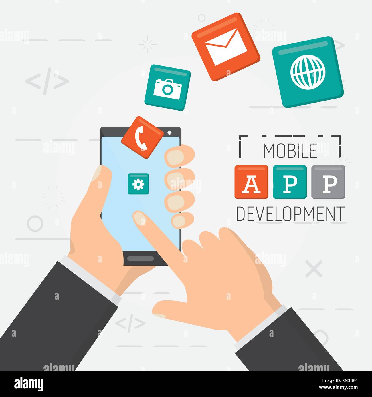mobile app development Stock Vector Image & Art - Alamy