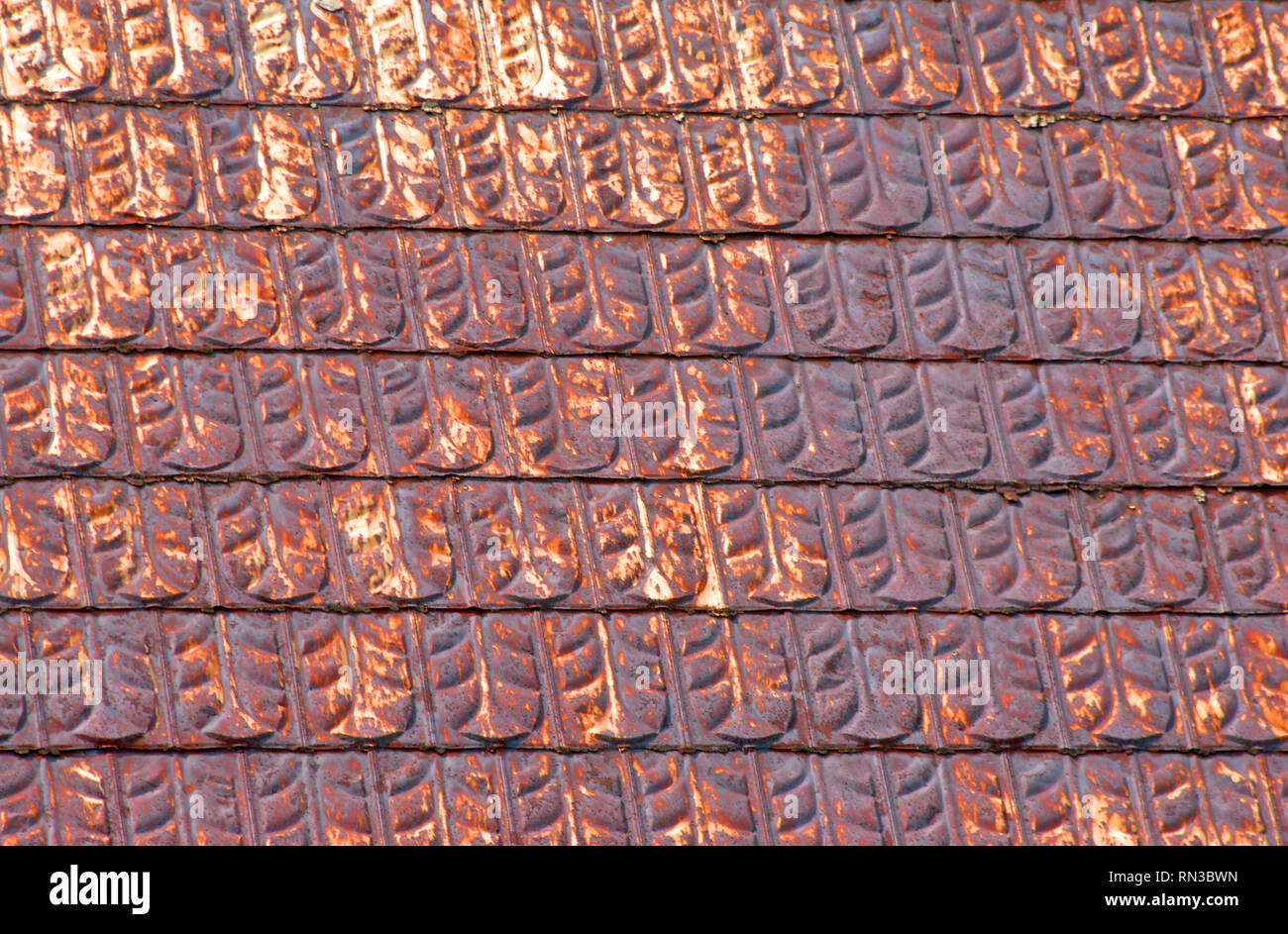 Rusted metal shingles hi-res stock photography and images - Alamy