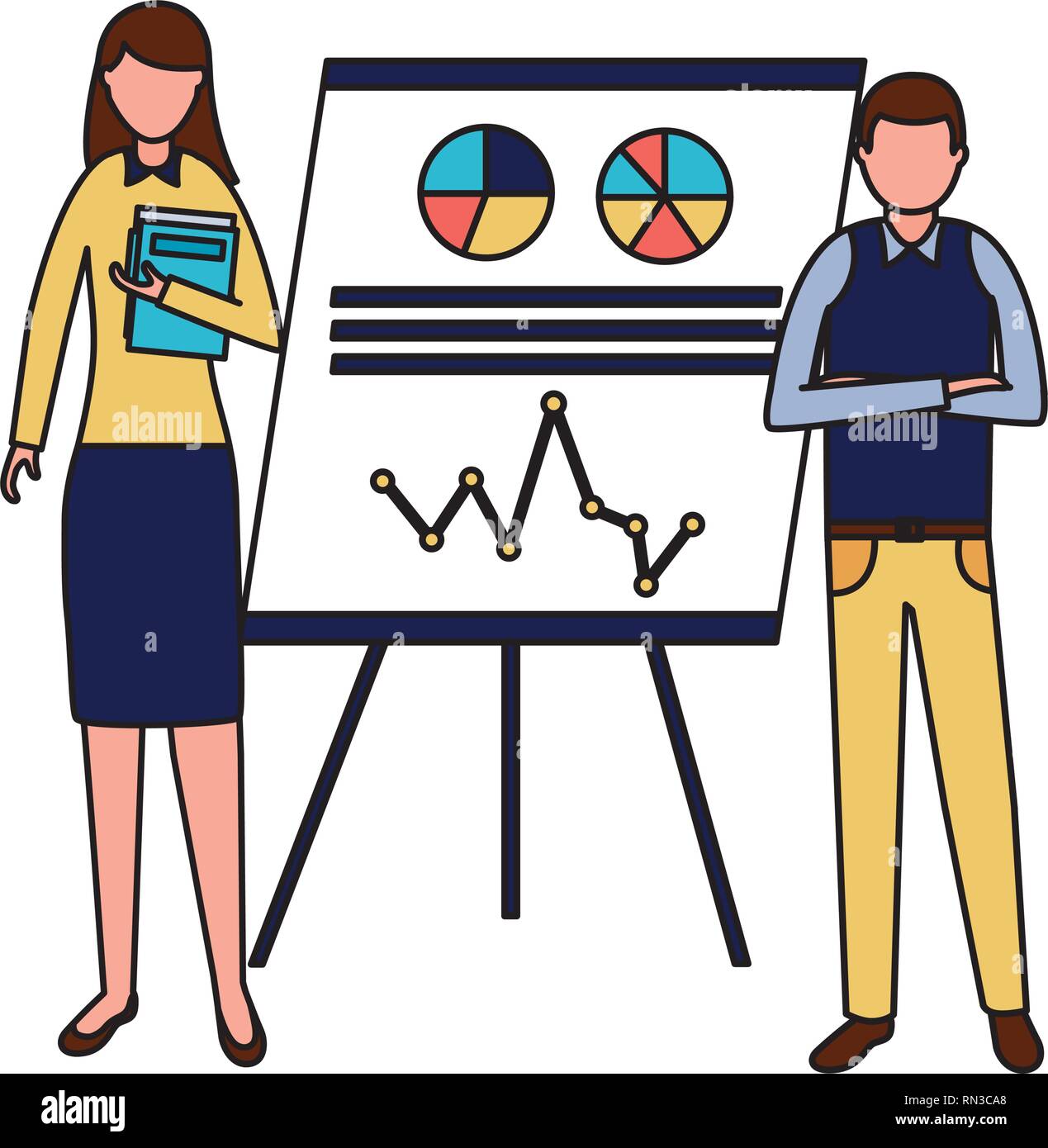 Team people looking data Stock Vector Images - Alamy