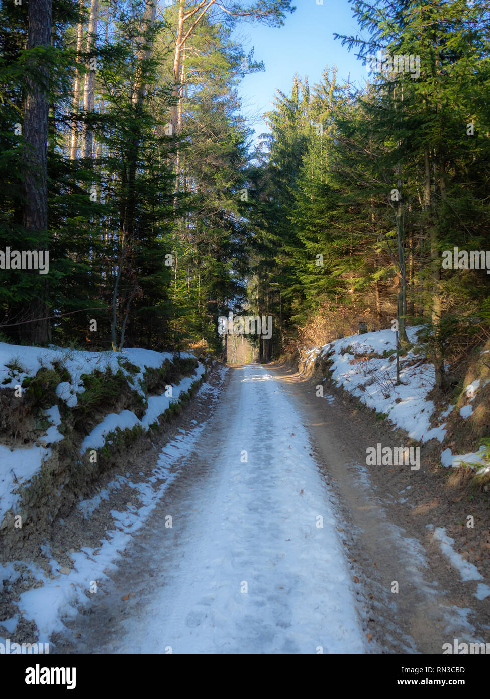 Rural path in winter Stock Photo - Alamy
