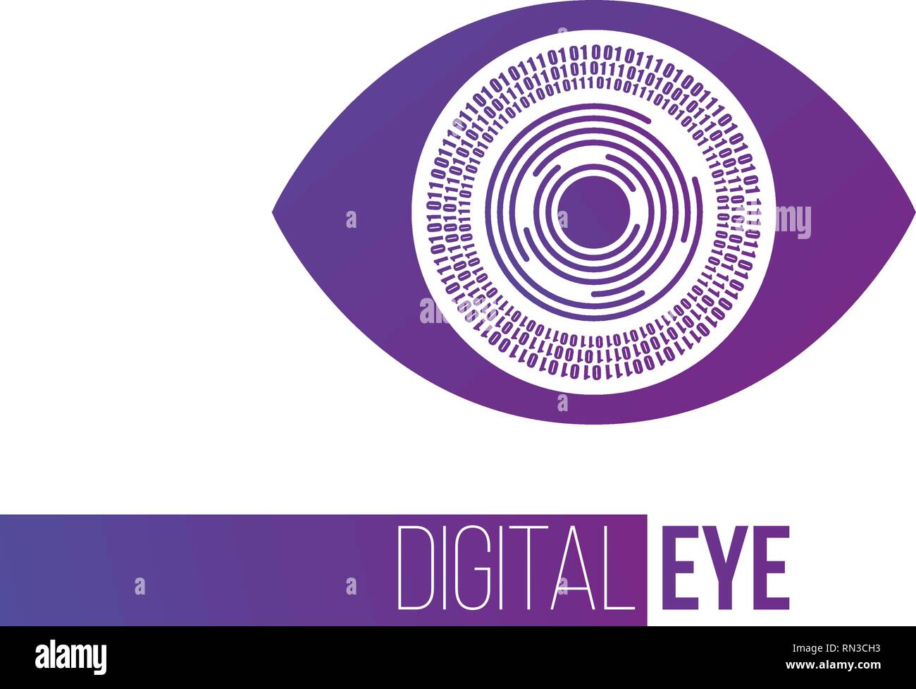 Cyber futuristic eye symbol icon or cyber logo concept. Modern media ...