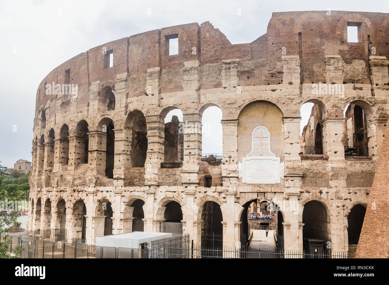 The stone walls of the Colosseum. Rome, Italy Stock Photo - Alamy
