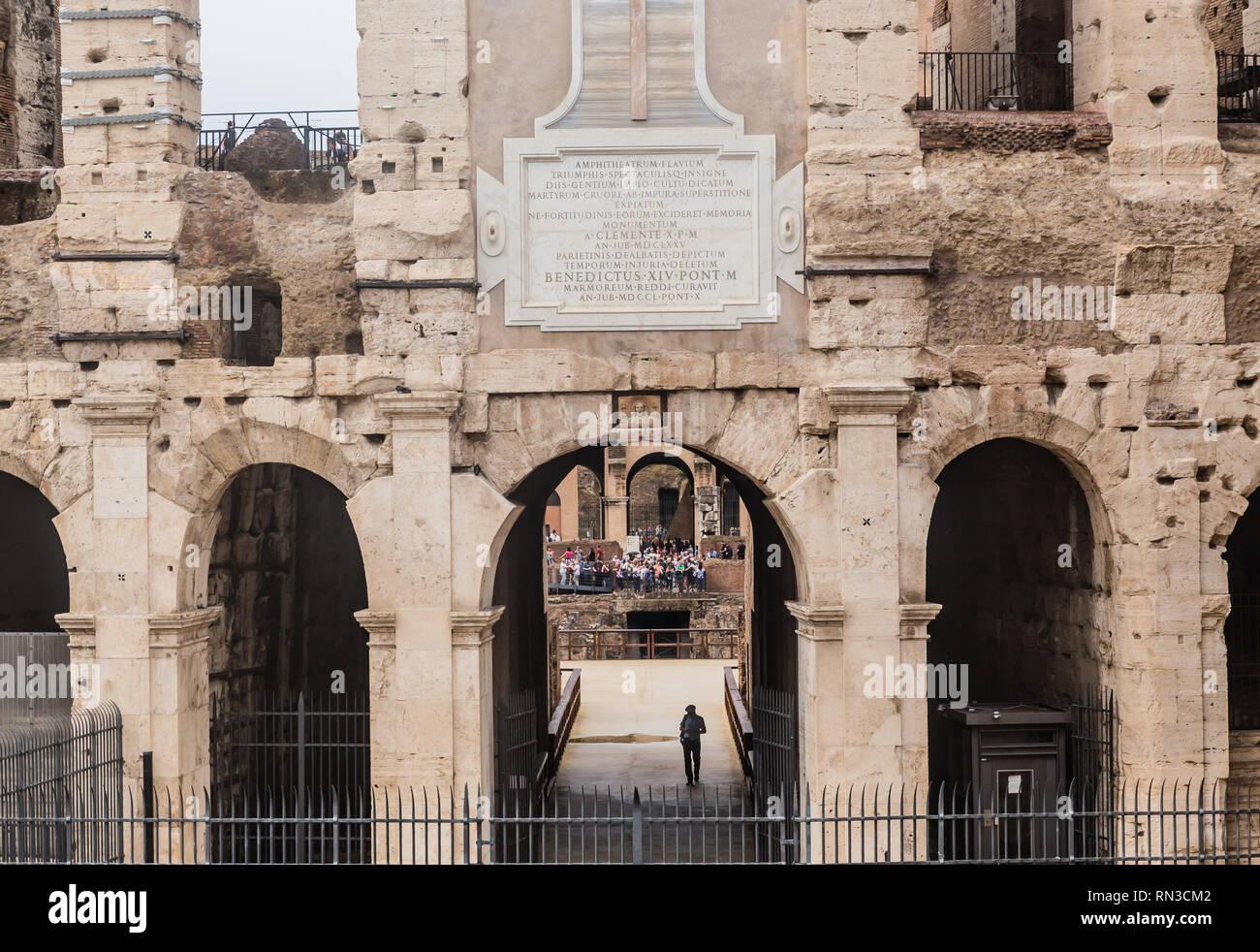 The stone walls of the Colosseum. Rome, Italy Stock Photo - Alamy