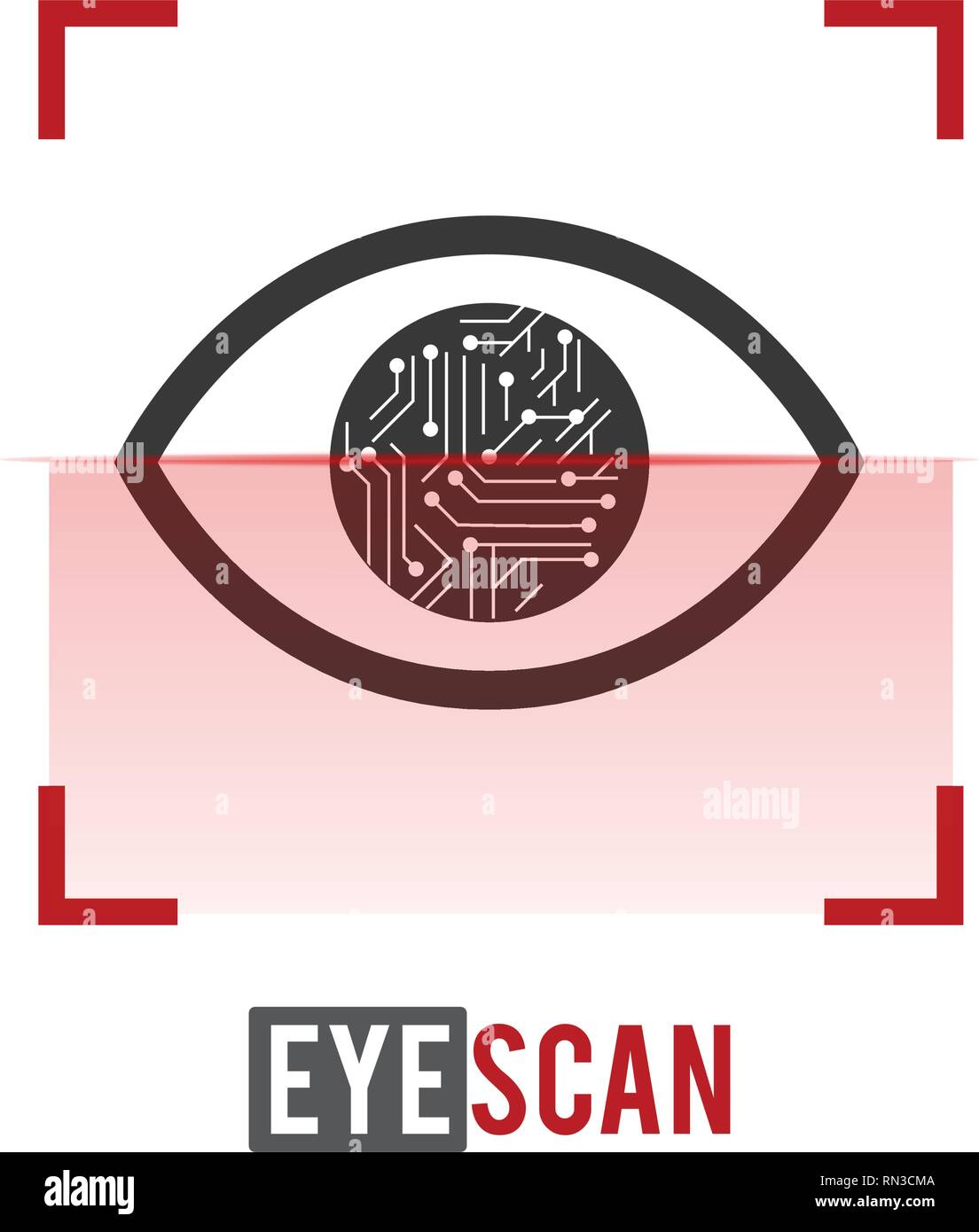 Eye scan icon,eye scanner, biometric recognition system. Vector ...