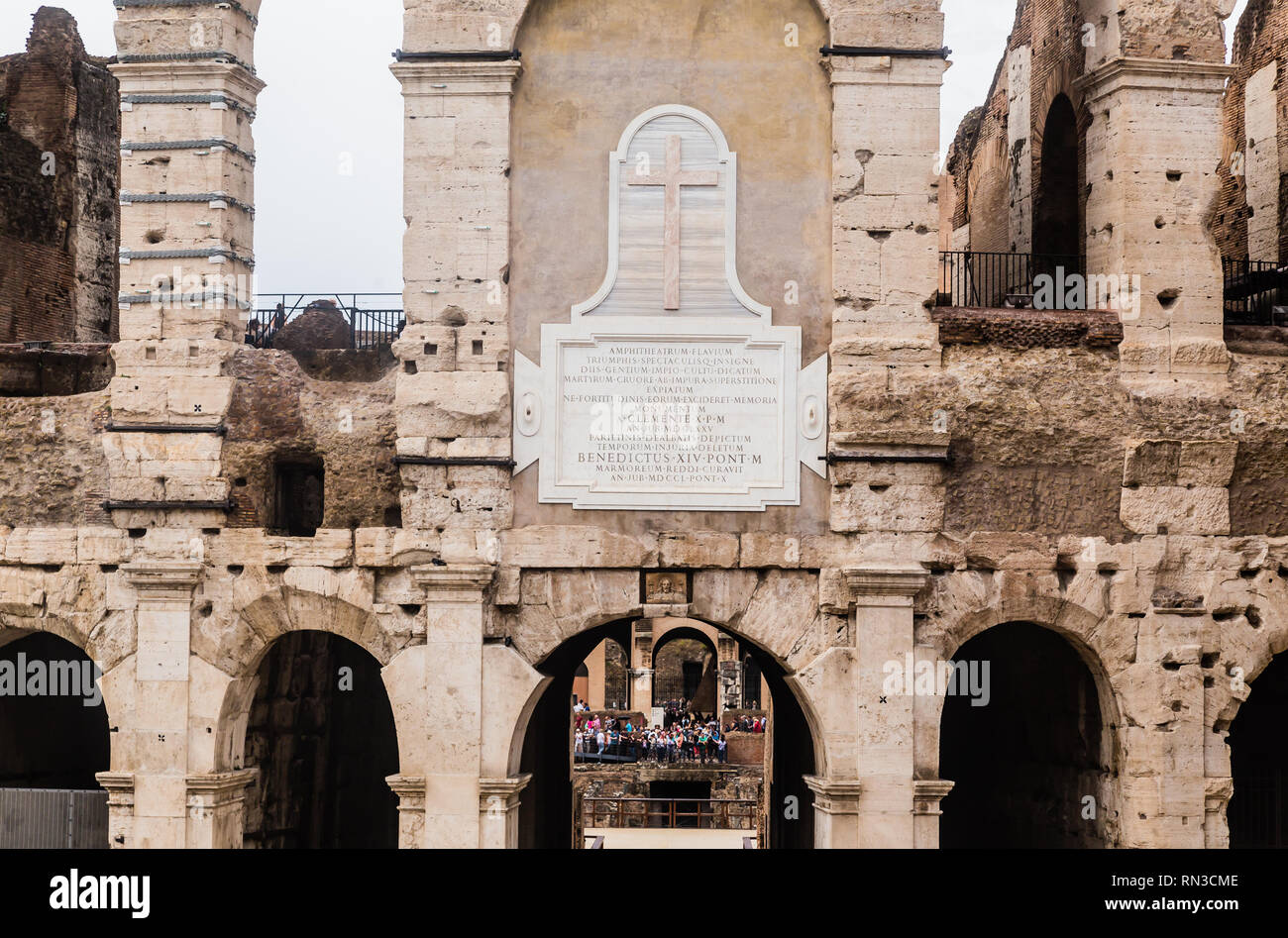 The stone walls of the Colosseum. Rome, Italy Stock Photo - Alamy