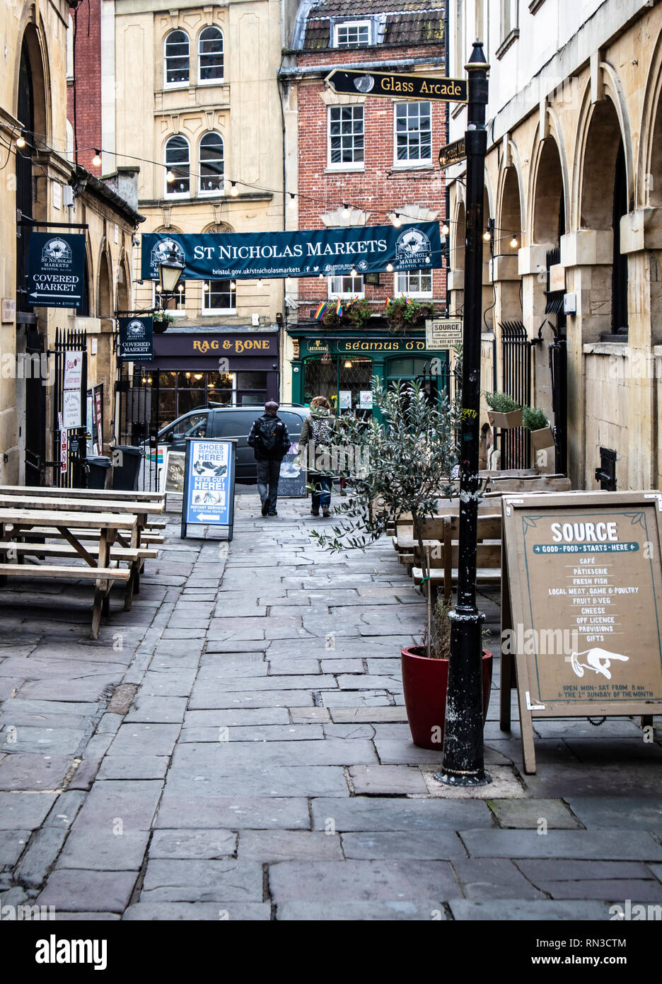 SWINDON, UK - FEBRUARY 16, 2019: St Nicholas Market , Corn Street ...