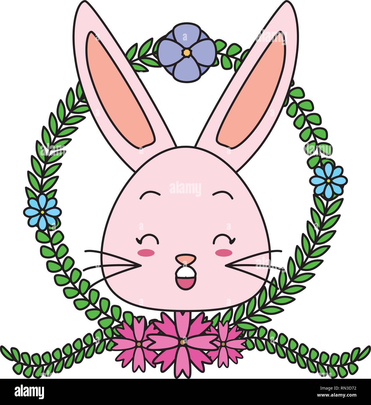 cute rabbit face cartoon Stock Vector Image & Art - Alamy
