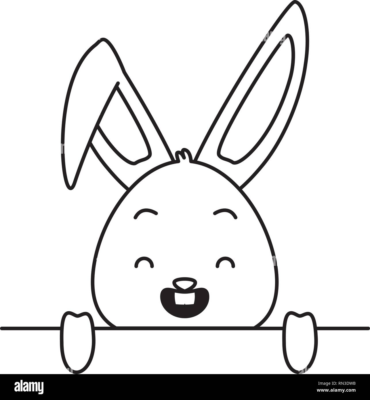 cute rabbit face cartoon Stock Vector Image & Art - Alamy