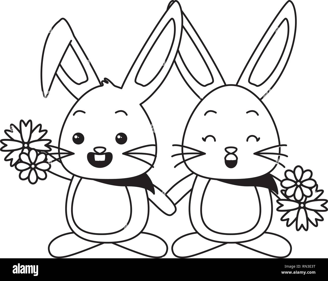 cute rabbit cartoon Stock Vector Image & Art - Alamy