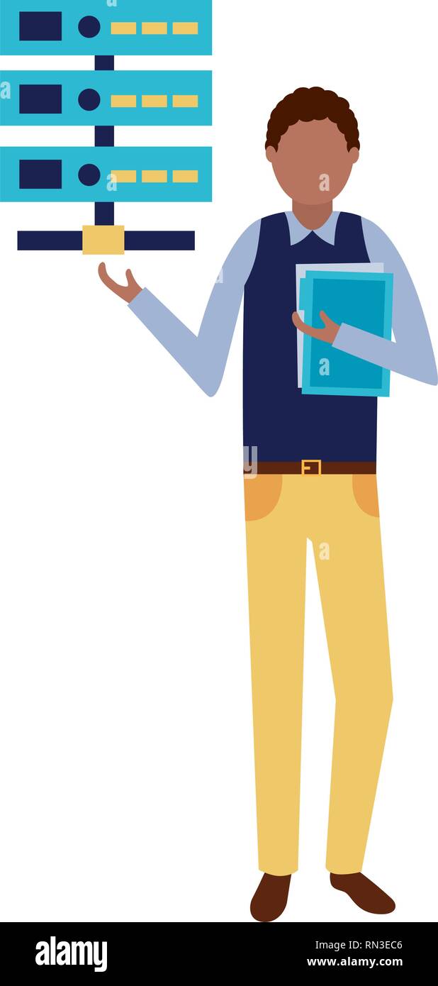 Businessman database server folder Stock Vector Images - Alamy