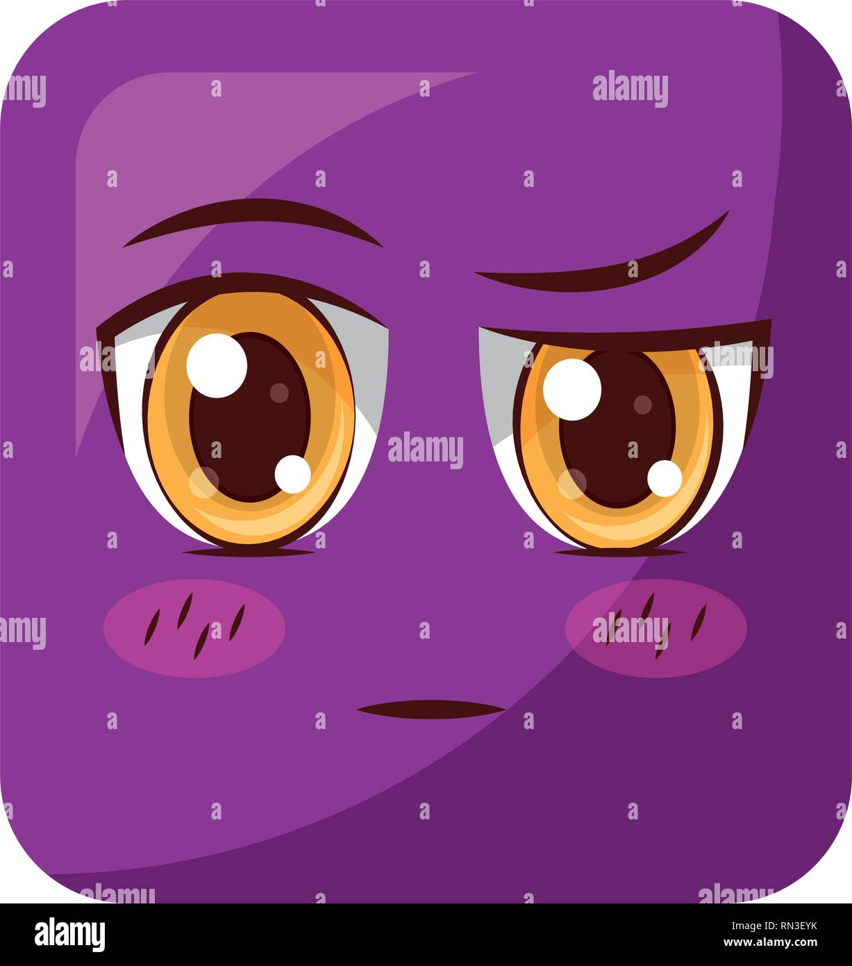 Face emoticon cute square icon Stock Vector Images - Alamy