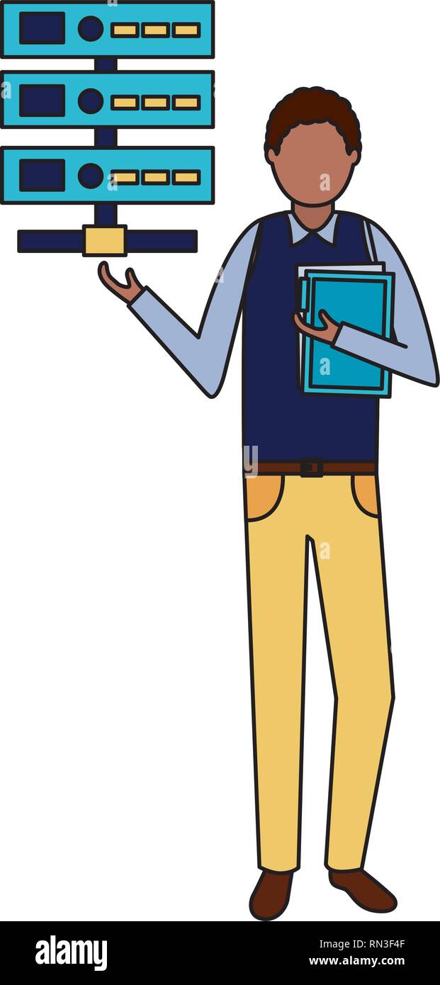 Businessman database server folder Stock Vector Images - Alamy