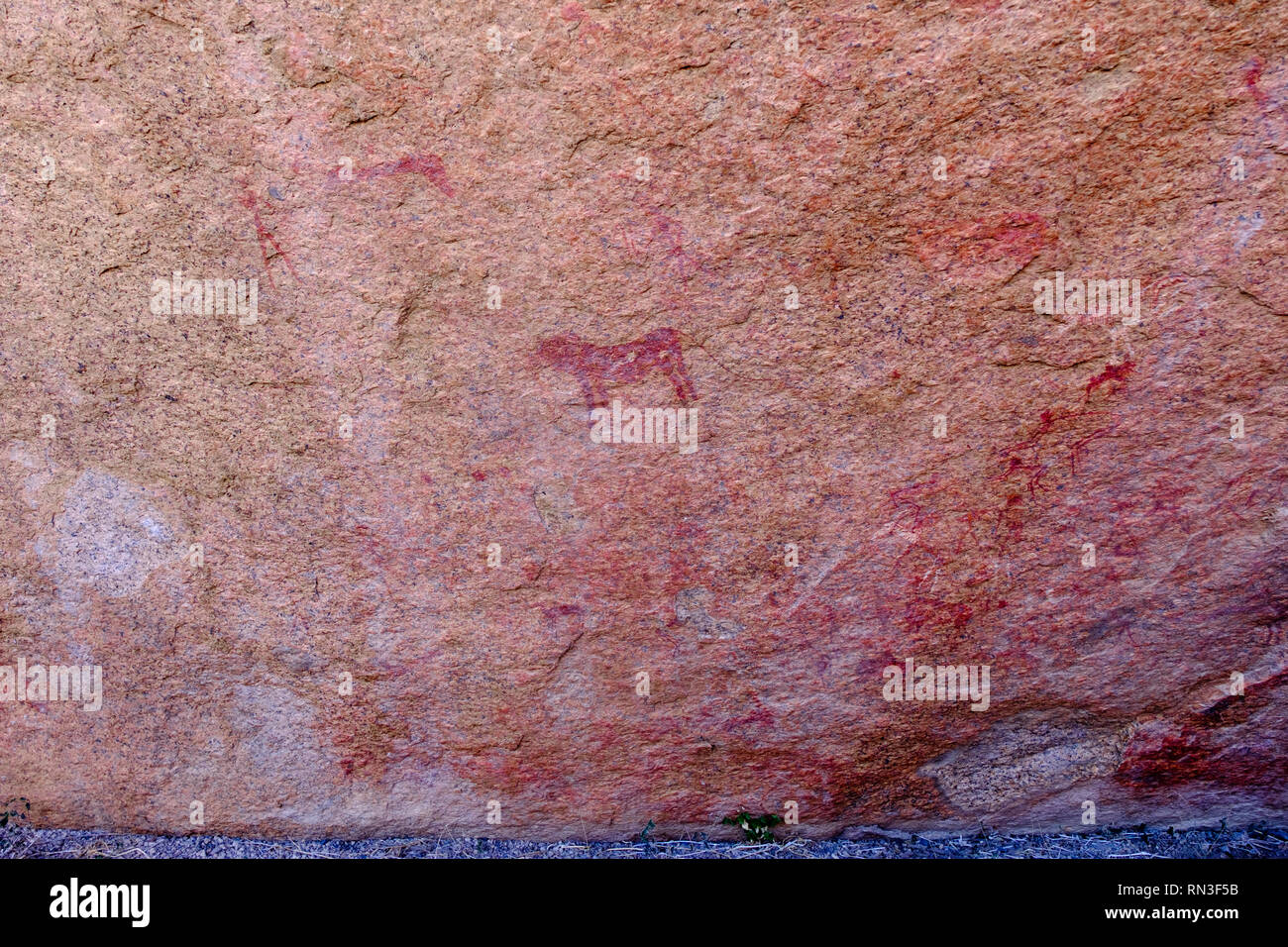 Bushman rock art in the Spitzkoppe Nature Reserve in Namibia Stock ...