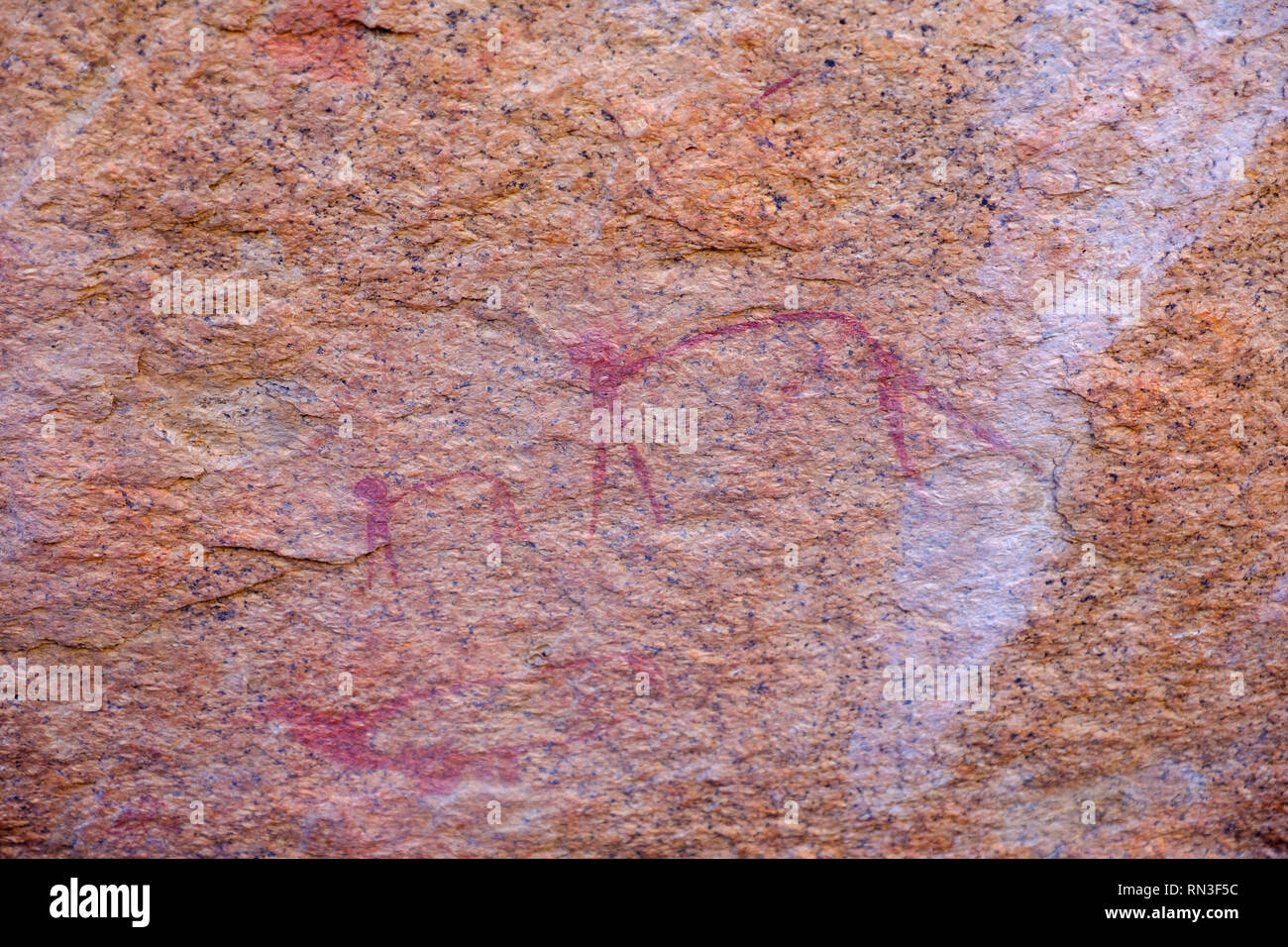 Bushman rock art in the Spitzkoppe Nature Reserve in Namibia Stock ...
